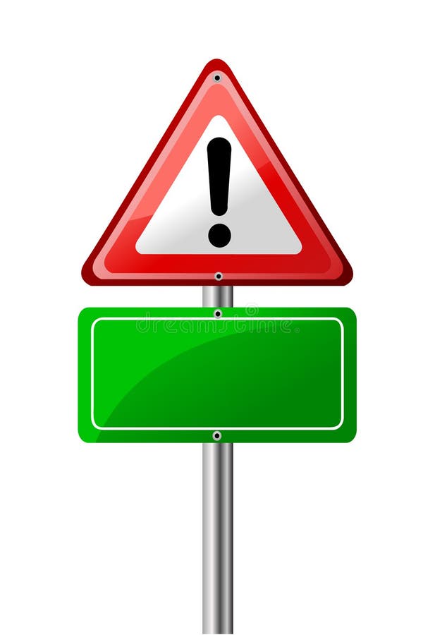 Exclamation road sign stock vector. Illustration of concept - 63716134