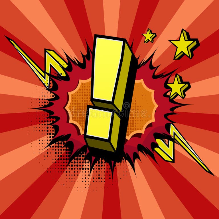 Exclamation Sign with Comic Book Background Design Stock Vector ...