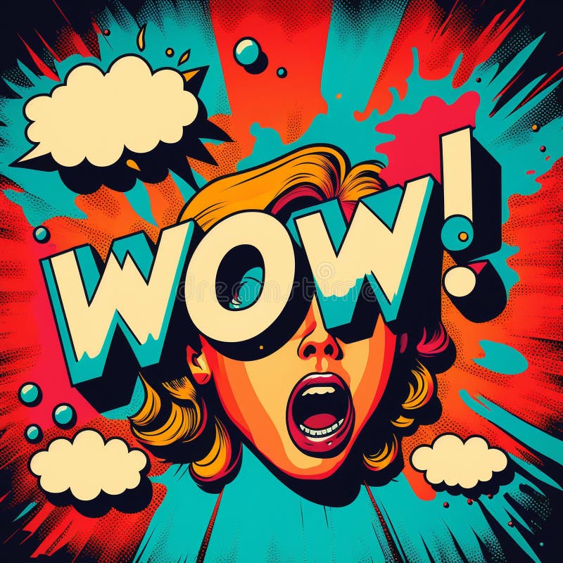 Exclamation Wow in the Style of Comics and Pop Art Stock Illustration ...