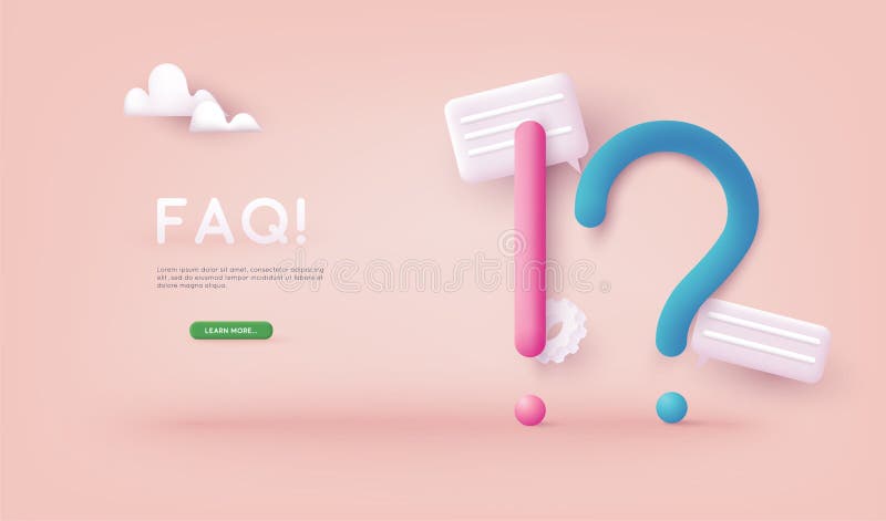 Exclamations and Question Marks. FAQ Concept. Ask Questions and Receive Answers. Online Support ...