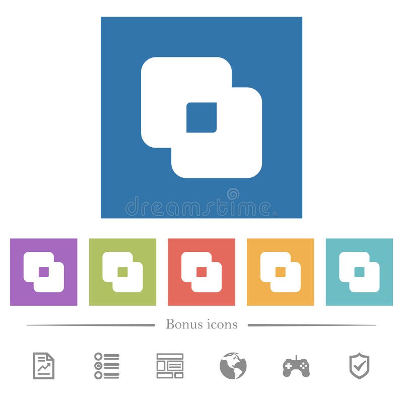 Exclude Shapes Flat White Icons in Square Backgrounds Stock Vector ...