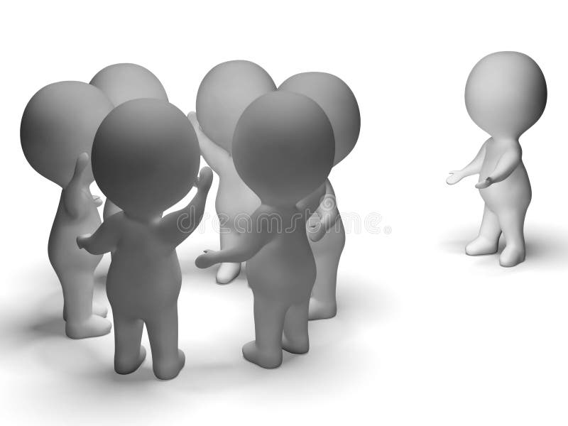 Excluded from Group 3d Character Shows Bullying Stock Illustration ...