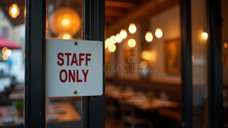 Exclusive Access Staff only Sign with Restaurant Backdoor Stock ...