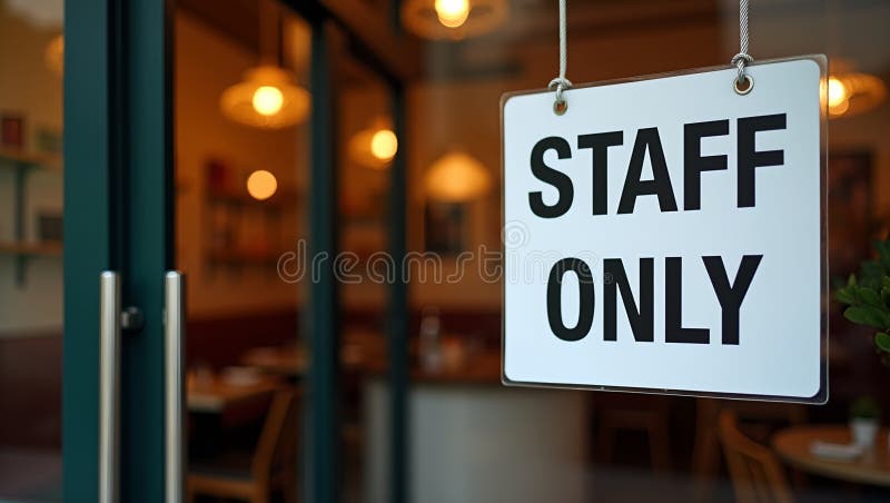 Exclusive Access Staff only Sign with Restaurant Backdoor Stock ...