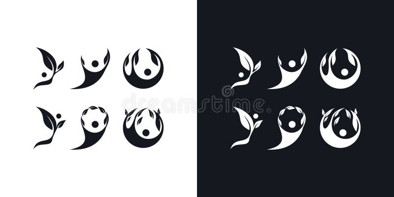 Amazing Vector Human Leaf Logo Visual Harmony. Human Leaf Logo with an ...