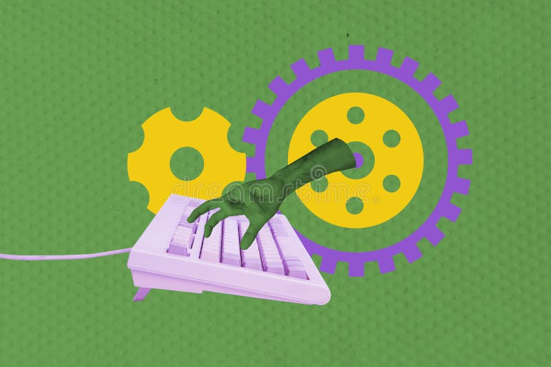 Exclusive Art Banner Collage of it-master Hand Fingers Type Keypad ...