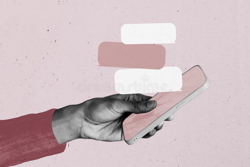 Exclusive Artwork Banner Creative Collage of Hand Hold Phone Type ...