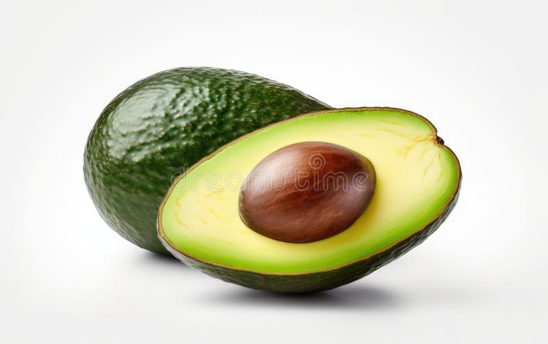 Exclusive Avocado on White Background Stock Illustration - Illustration ...