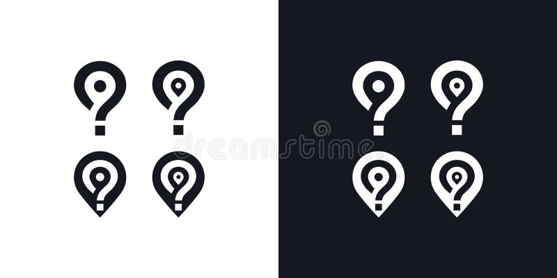 Awesome Logo Icon of a Map Pointer with a Question Mark Vector Stock ...