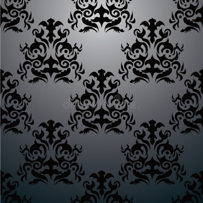 Dark baroque wallpaper stock vector. Illustration of black - 21179782