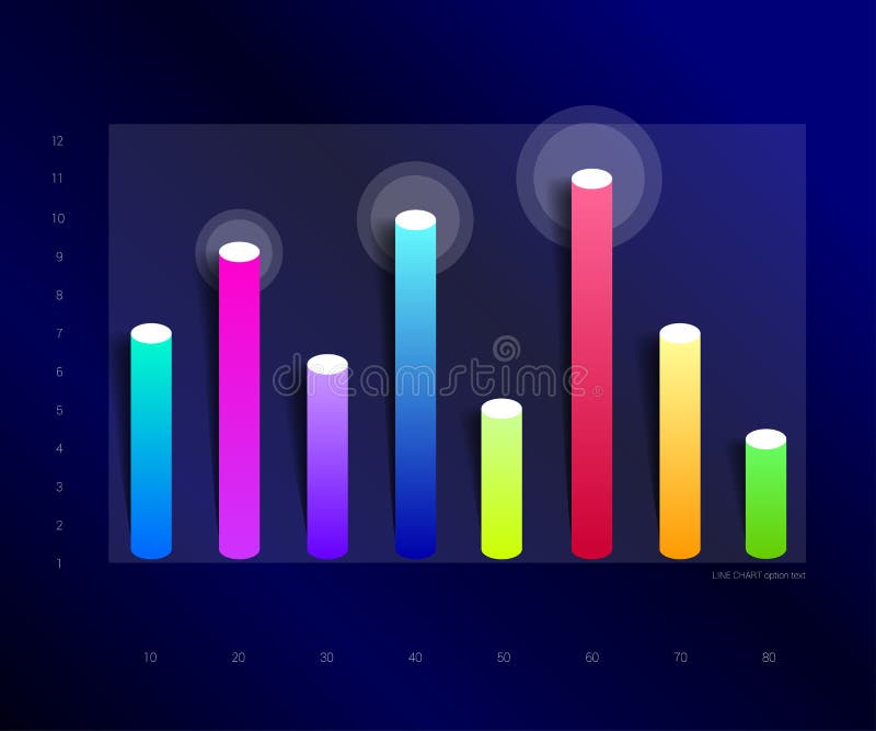 Blue Column Arrow Rolling 3D Chart, Graph. Stock Vector - Illustration ...