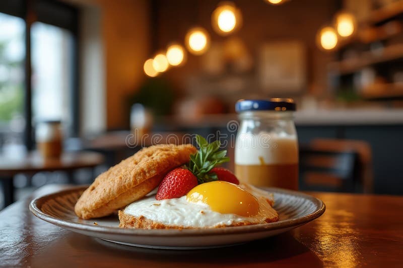 Exclusive Delectable Cafe Breakfast Scenes Collection Stock Illustration - Illustration of ...