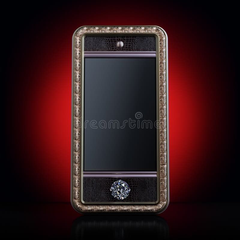 Gold Phone with Blank Touch Screen (perspective Version) Stock ...
