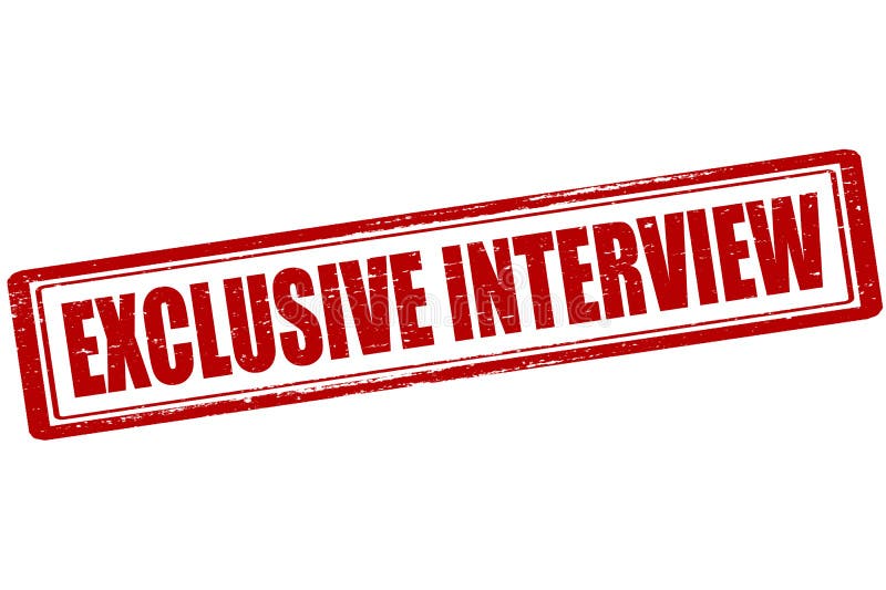 Exclusive interview stock illustration. Illustration of sign - 92049532