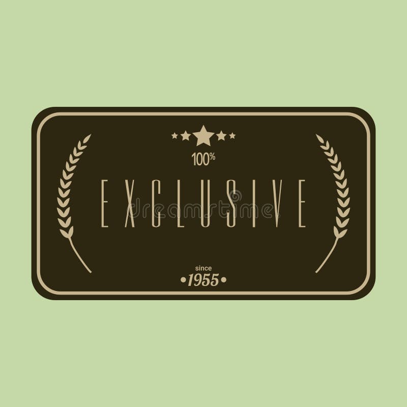 Exclusive Label. Vector Illustration Decorative Design Stock Vector ...