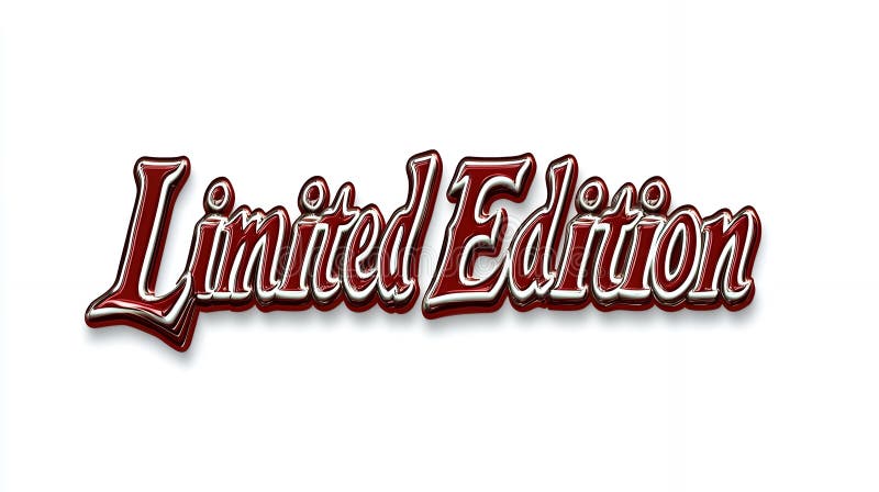 Exclusive Limited Edition Red and White 3D Text Graphic Design Stock ...