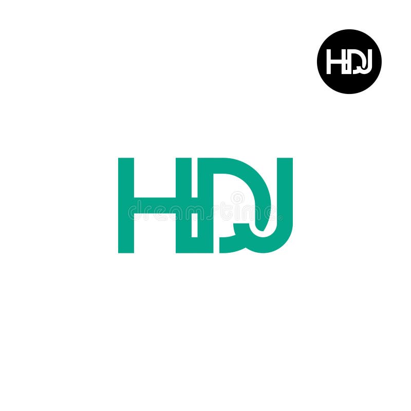 Letter HDJ Monogram Logo Design Stock Vector - Illustration of company ...