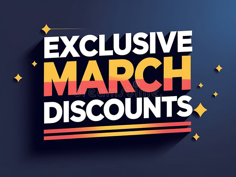Exclusive March Discounts Announced this Month Stock Illustration ...