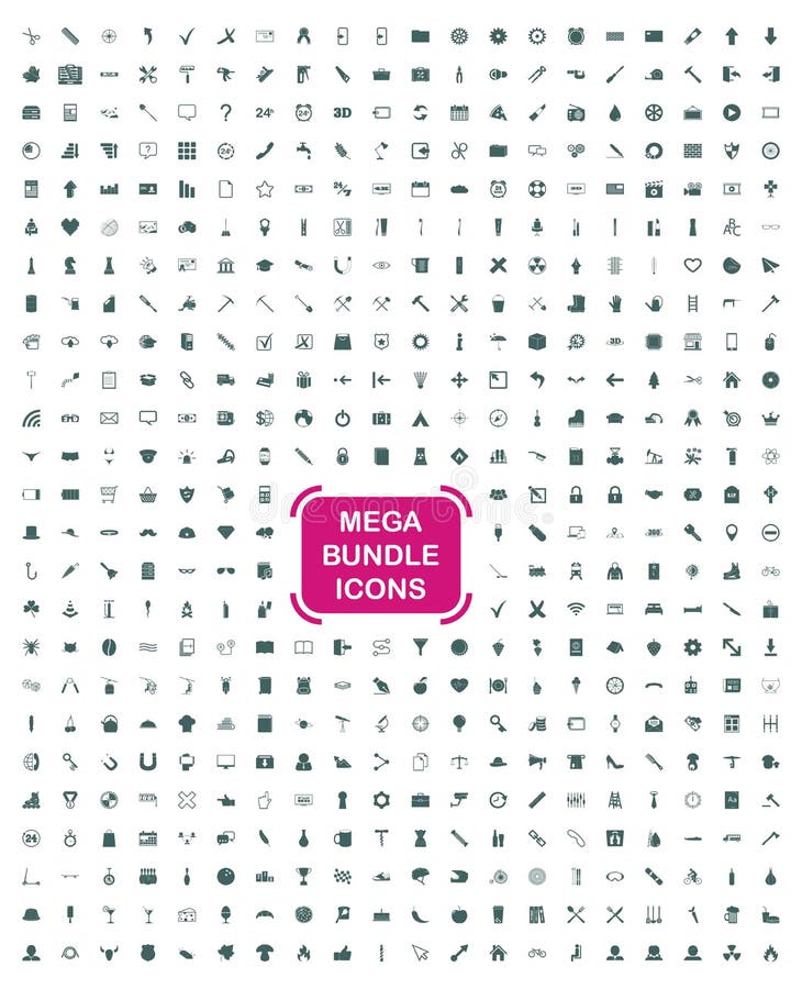 Exclusive Mega Bundle Icons Pack. Collection Universal Solid Icons for ...