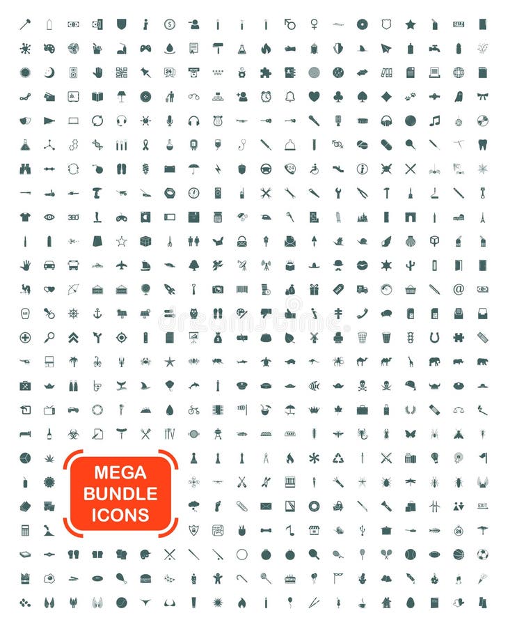 Exclusive Mega Bundle Icons Pack. Collection Universal Solid Icons for ...