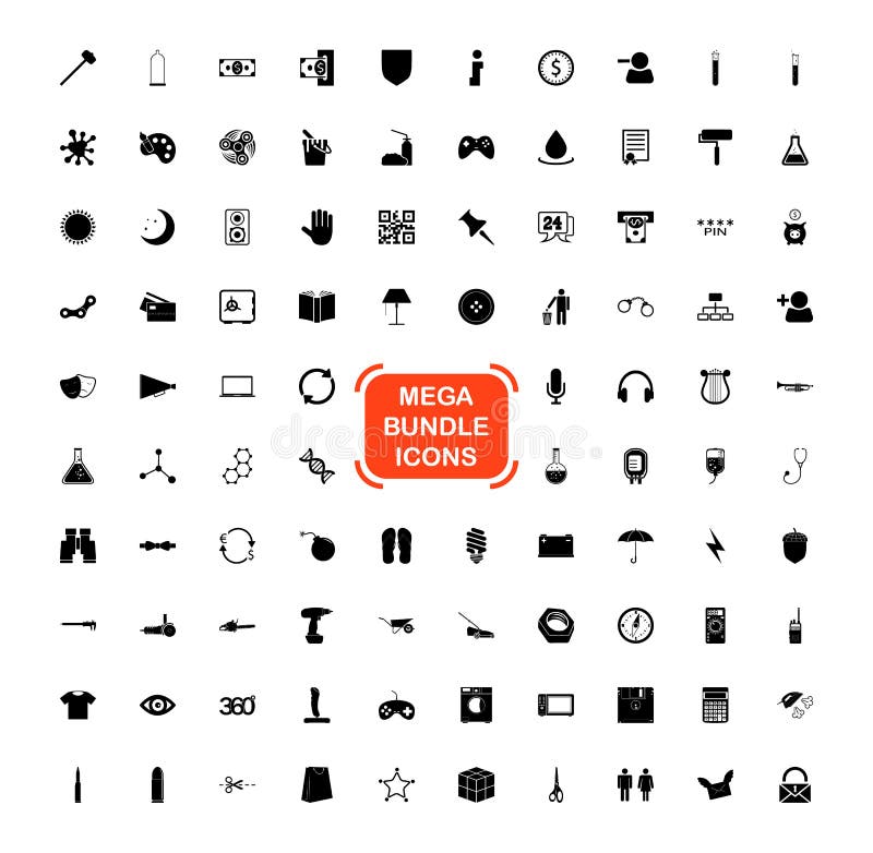 Exclusive Mega Bundle Icons Pack. Collection Universal Solid Icons for ...