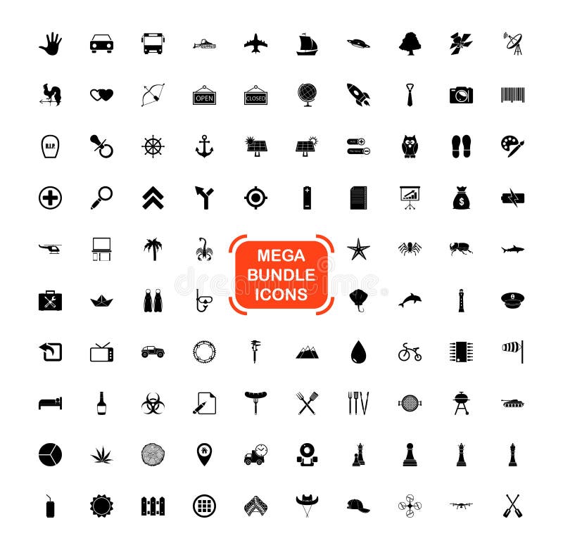 Exclusive Mega Bundle Icons Pack. Collection Universal Solid Icons for ...