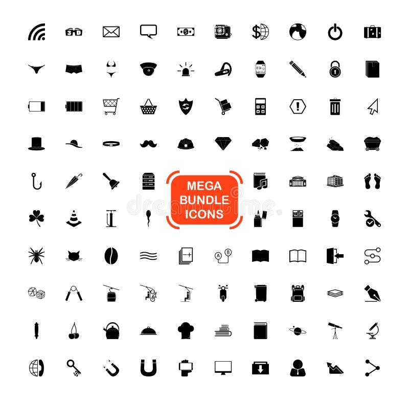 Exclusive Mega Bundle Icons Pack. Collection Universal Solid Icons for ...