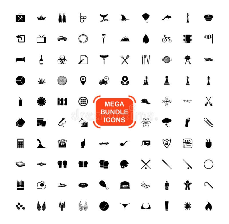 Exclusive Mega Bundle Icons Pack. Collection Universal Solid Icons for ...