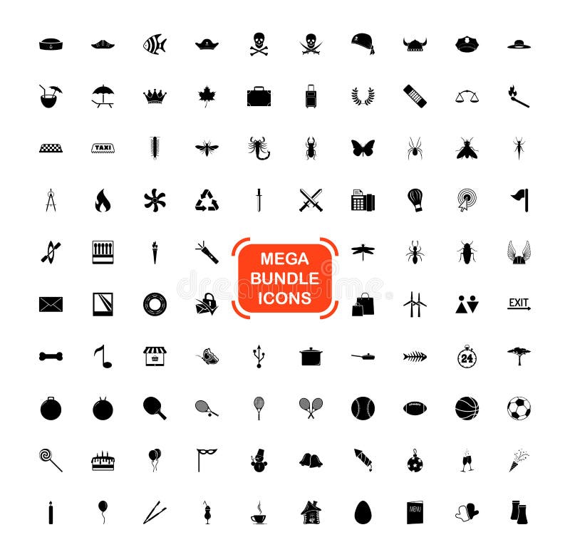 Exclusive Mega Bundle Icons Pack. Collection Universal Solid Icons for ...