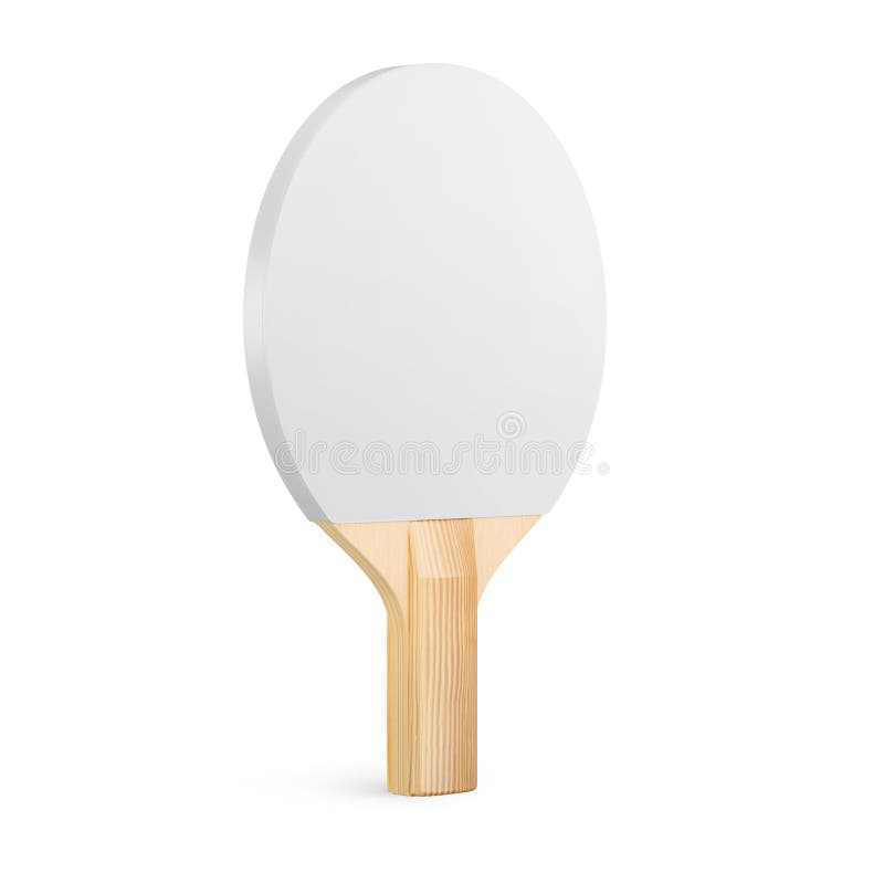 Ping Pong Racket Isolated Mockup Wood Table Tennis 3d Rendering Stock ...