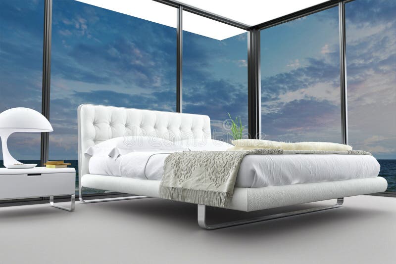 Exclusive Modern Design Bedroom with Aerial View Stock Illustration ...