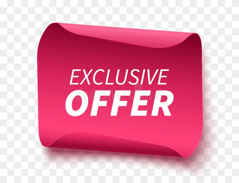 Exclusive Offer Tag. Red Discount Banner Stock Vector - Illustration of ...