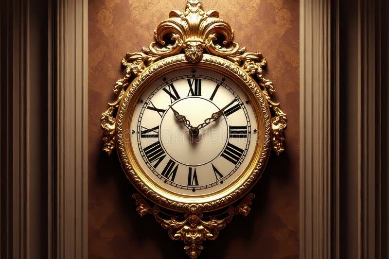 Exclusive Palatial Wall Clock Stock Illustration - Illustration of ...