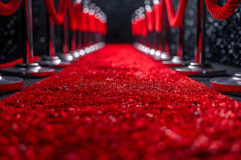 Exclusive Red Carpet Event Entry with Velvet Ropes. Concept Red Carpet ...