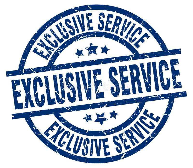 Exclusive Service Blue Round Stamp Stock Vector - Illustration of ...