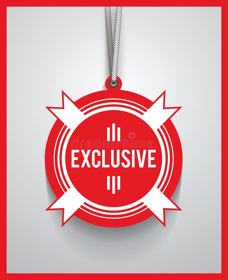 Exclusive Sign - Red Version. Stock Vector - Illustration of rope ...