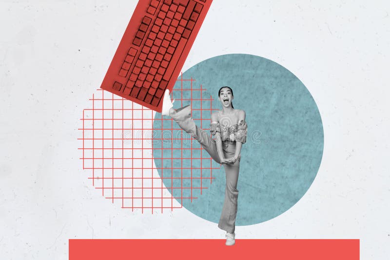 Exclusive Sketch Collage of Happy it-specialist Girl Dance Wireless ...