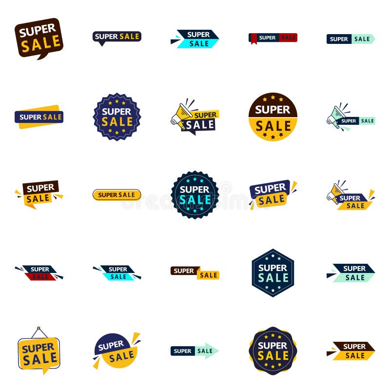 25 Exclusive Super Sale Banners for Boosting Sales Stock Vector ...
