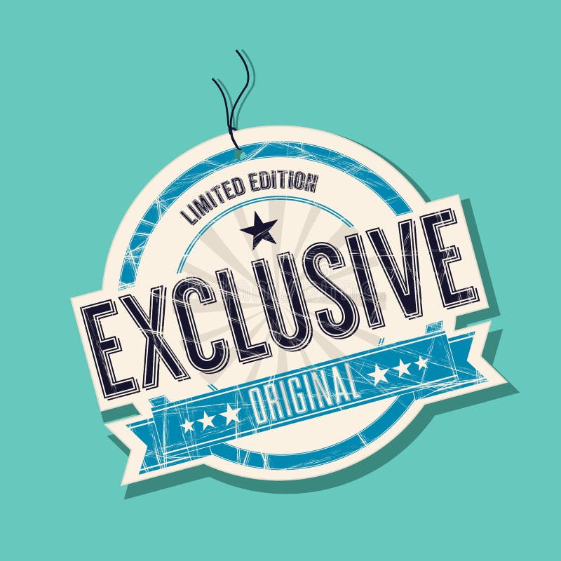 Exclusive tag stock vector. Illustration of artistic - 90693653