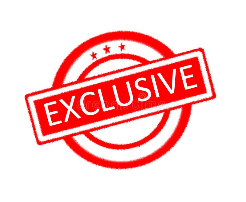 Exclusive Word on Red Rubber Stamp Stock Illustration - Illustration of ...
