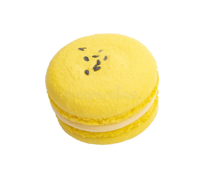 Exclusive Yellow Macaroon with Flavor Isolated on the White Stock Photo ...