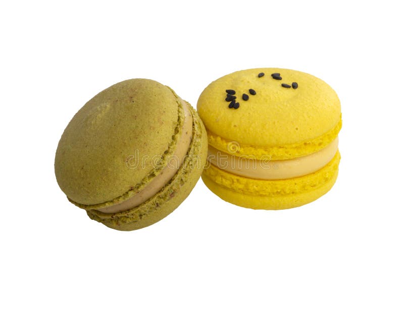Exclusive Yellow Macaroon with Flavor Isolated on the White Stock Photo ...