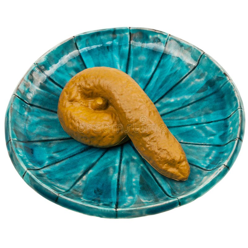 Excremento Falso En Una Placa Imagen de archivo - Imagen de azul ...