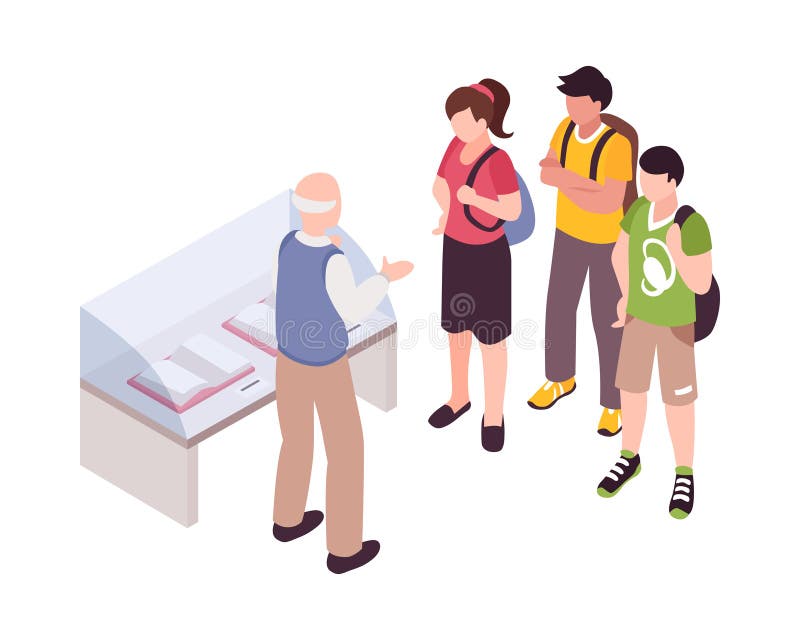 Excursion Guide Statue Composition Stock Vector - Illustration of ...