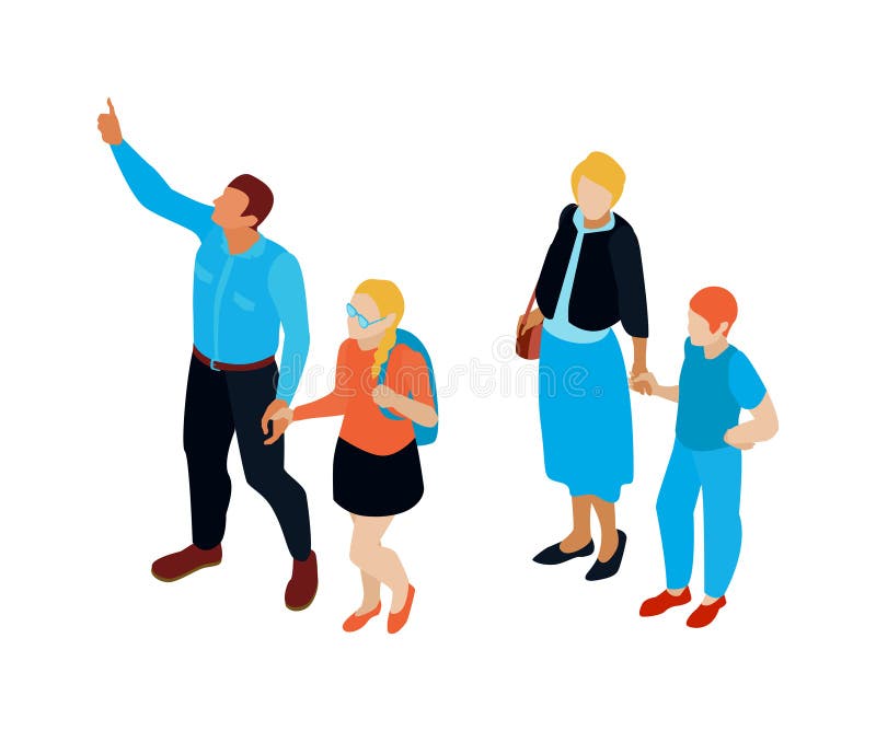 Excursion Isometric Illustration Stock Vector - Illustration of symbol ...