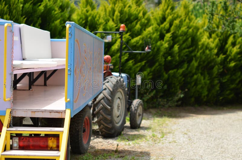 Excursion tractor trailer stock photo. Image of back - 92207170