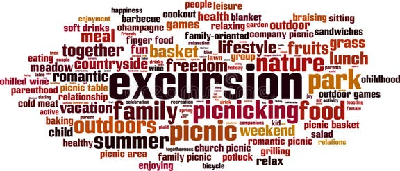Excursion word cloud stock vector. Illustration of braising - 175107449