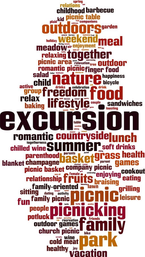 Excursion word cloud stock vector. Illustration of outdoors - 274154469