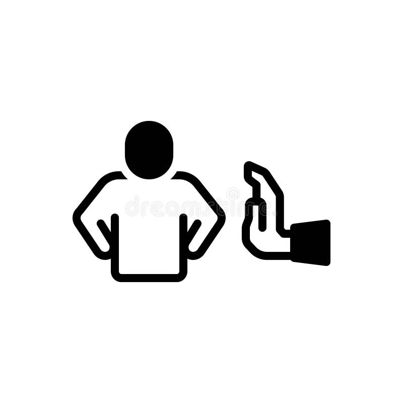 Black Solid Icon for Excuse, Apology and Person Stock Vector ...