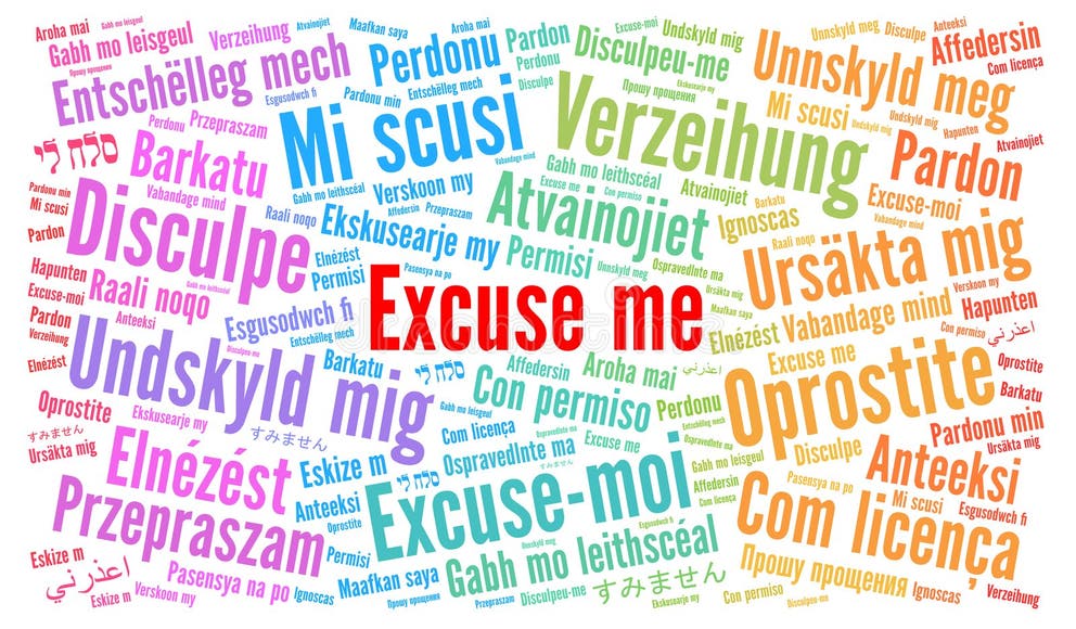 Excuse Me Word Cloud in Different Languages Stock Illustration ...